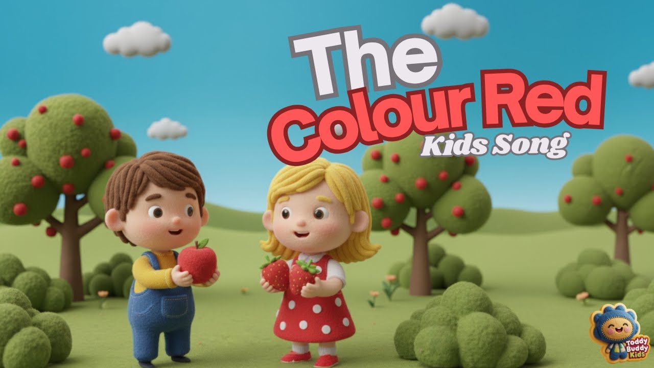 The Color Red Song 🚒🍎🍓♥️🌹🐞| Color Song | Learning Colour and Vocab ...