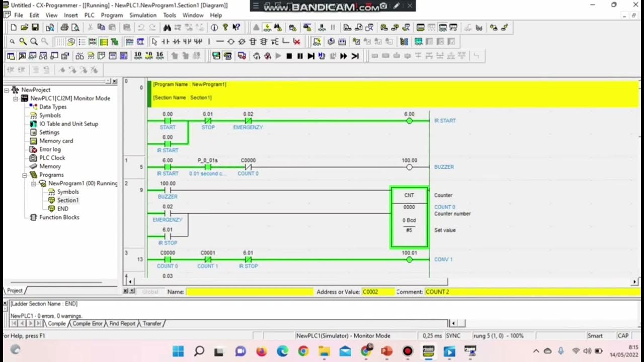 Simulasi conveyor menggunakan cx programer - YouTube