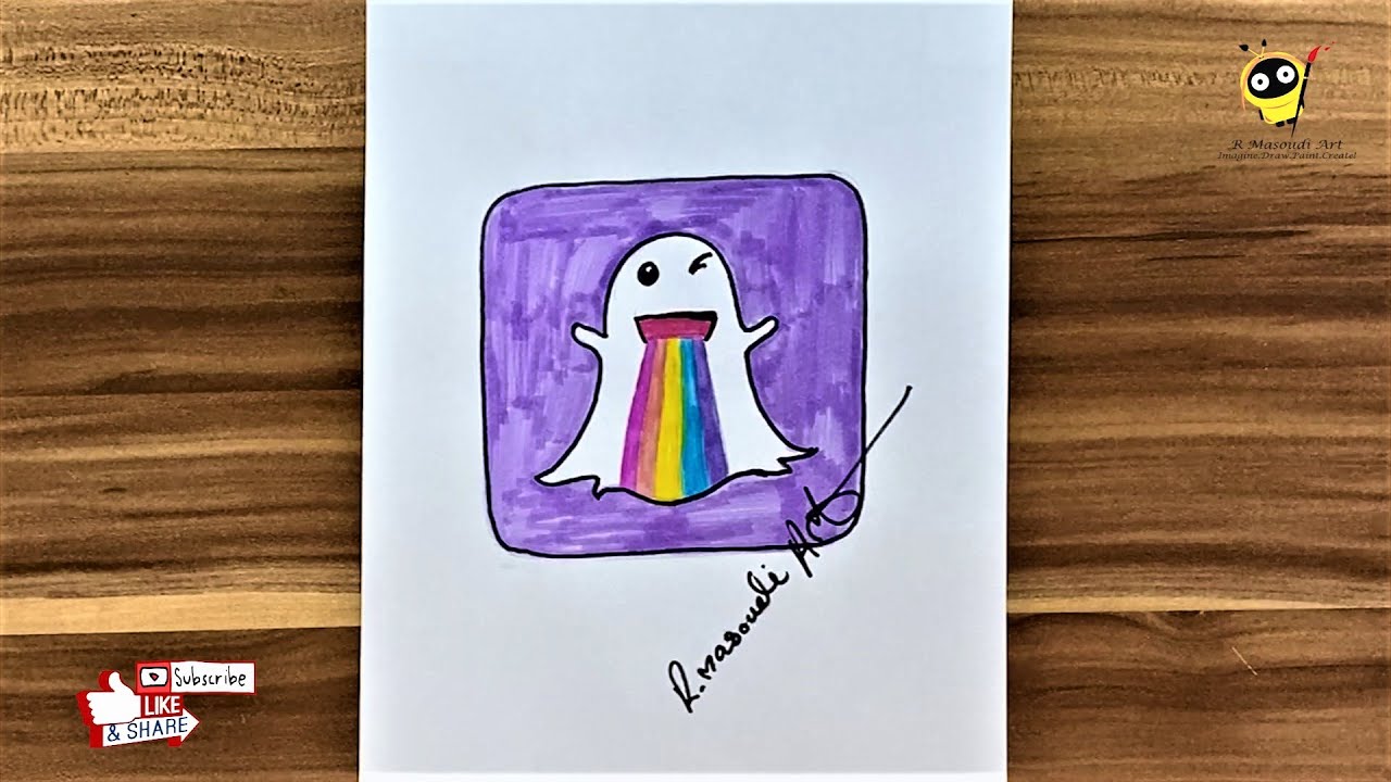 How to draw Snapchat Logo / 2 - YouTube