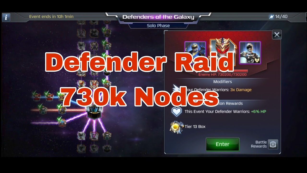 Power Rangers Legacy Wars~730k Nodes~Defender Raid - YouTube
