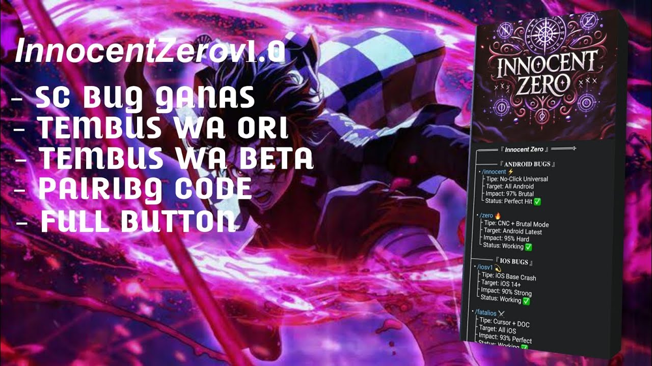 SC BUG 𝙄𝙣𝙣𝙤𝙘𝙚𝙣𝙩 𝙕𝙚𝙧𝙤 || TEMBUS WA BETA || TEMBUS IP || PAIRING CODE ON - YouTube