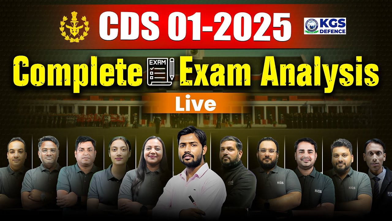 CDS 01-2025 Exam Analysis Live | CDS 2025 Paper Solutions Live | CDS ...