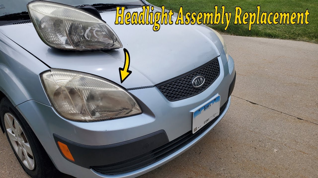 2006 - 2010 KIA Rio Headlight assembly replacement DIY - YouTube