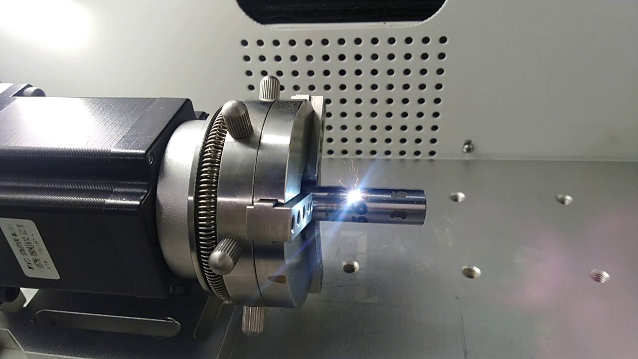 fiber laser marking machine rotary mark black color font on stainless ...