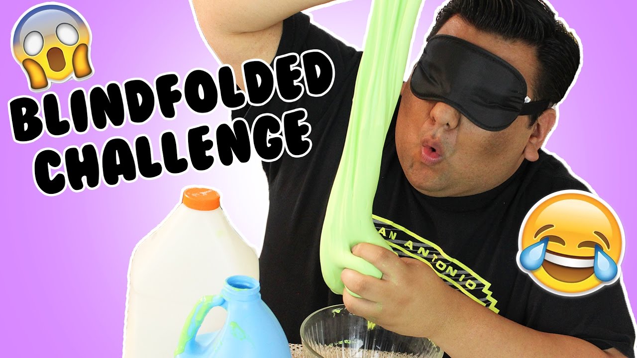 MAKING SLIME BLINDFOLDED CHALLENGE - HOW TO MAKE BUTTER SLIME! - SLIME ...