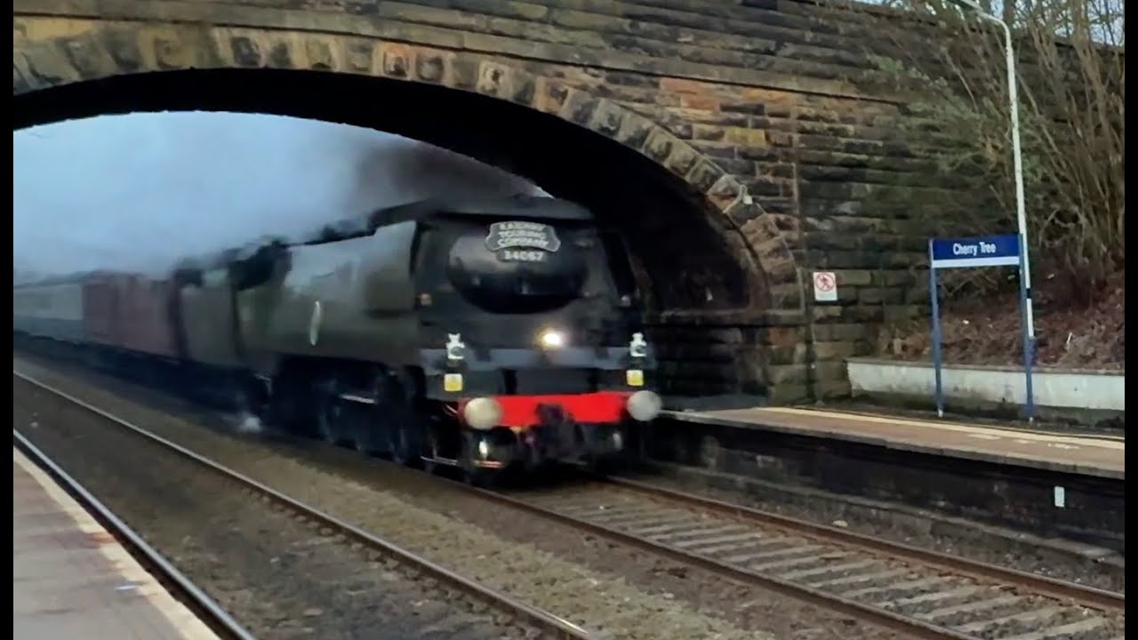 West Coasts Railways Tangmere passing through Cherry Tree station - YouTube