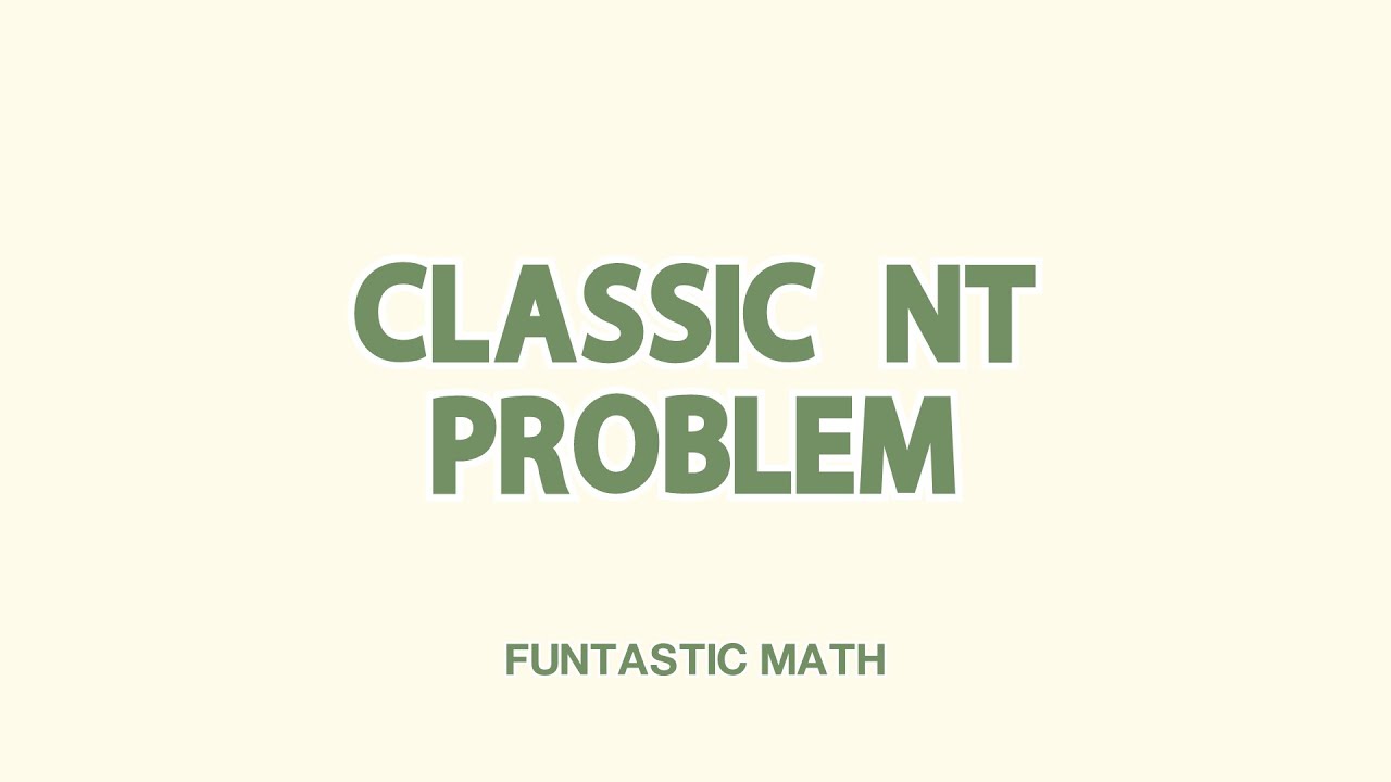 CLASSIC NT PROBLEM - YouTube