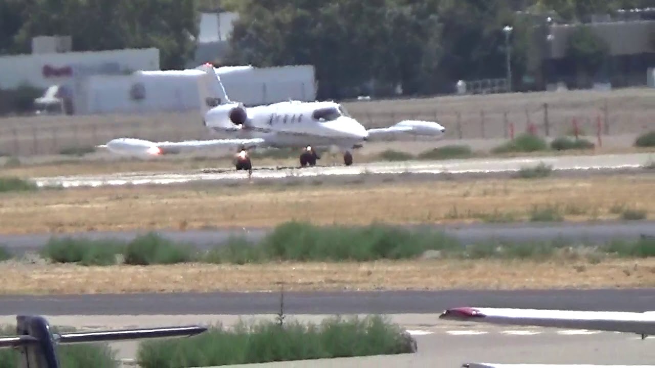 Nolinor Aviation Learjet35A taking off from Livermore Municipal Airport ...