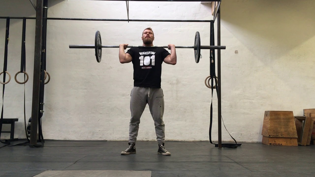 Squat Clean + Paused Split Jerk - YouTube