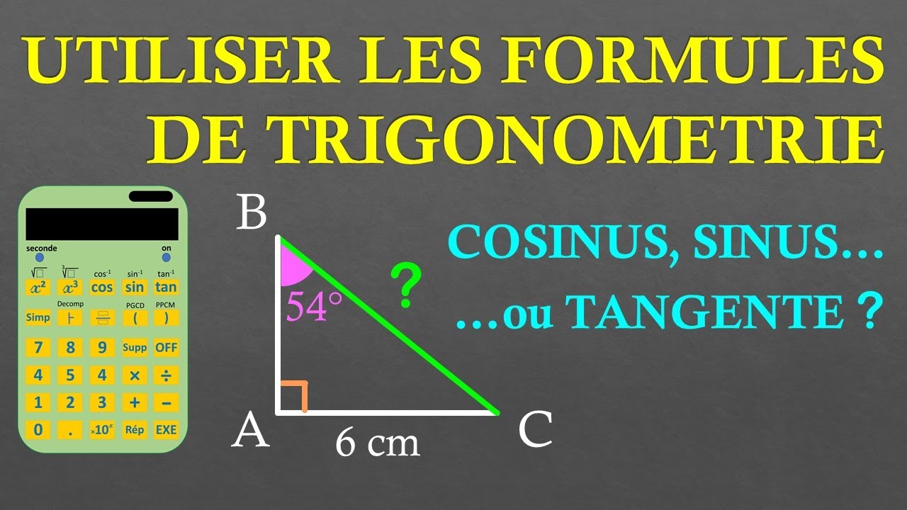 3e Utiliser les formules de trigonométrie - YouTube