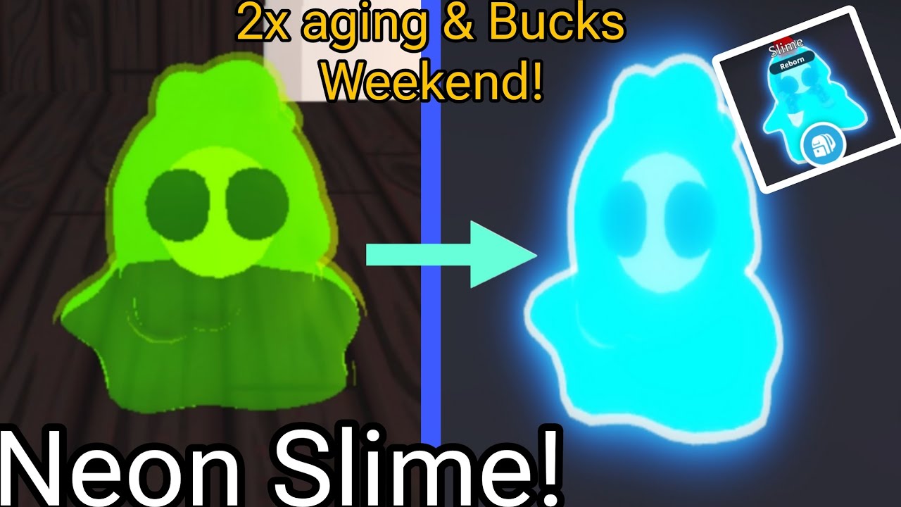 Neon Slime!! | Adopt Me!| 2x Aging and Bucks Weekend - YouTube