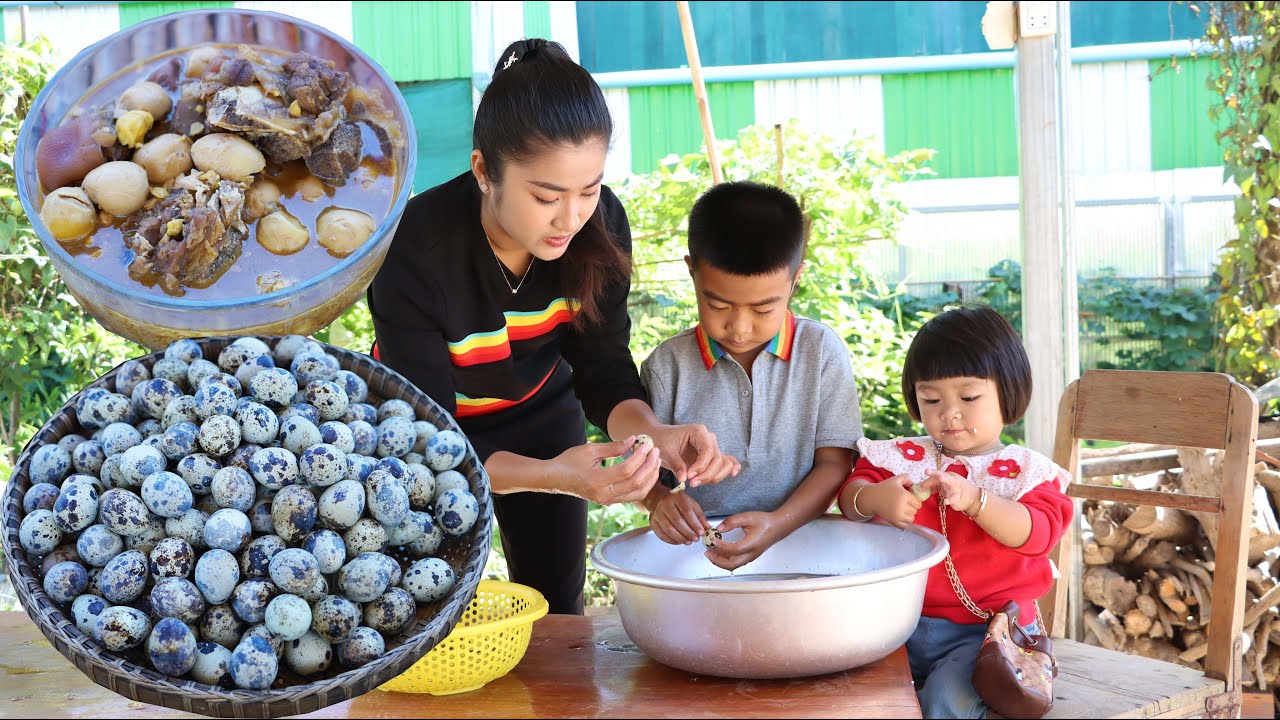 Now Siv chhee can remove eggshells, She look happy - Mommy and children ...