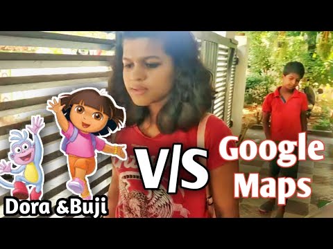 Dora And Buji With Google Maps l Malayalam funny play by kids l kutty ...