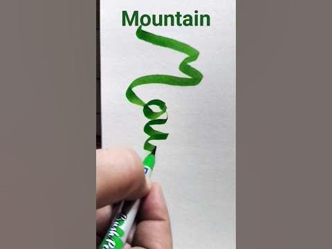How to write Mountain in cursive#calligraphy for beginners#Cursive ...