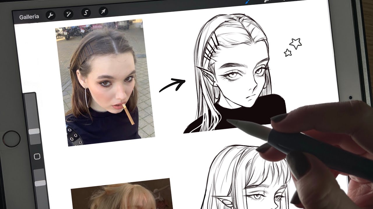 how I use references // 02 procreate [real time process + chill music ...