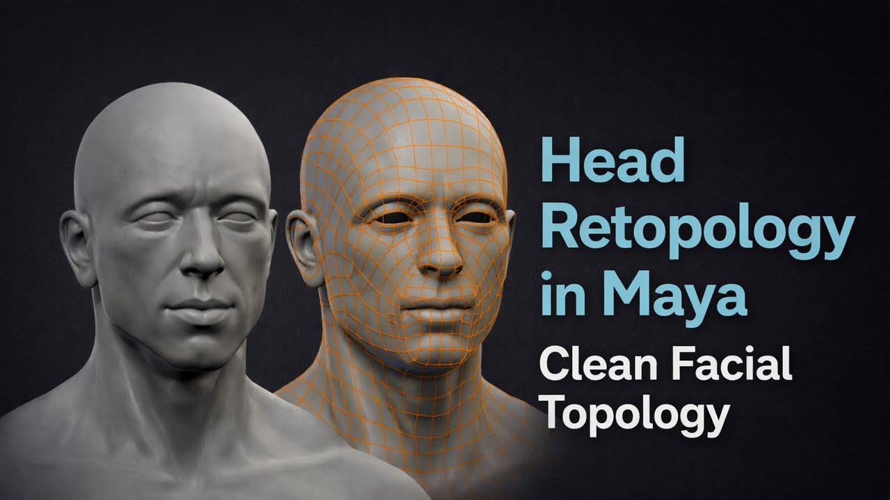 Head Retopology in Maya – Clean Topology for Facial Anatomy - YouTube