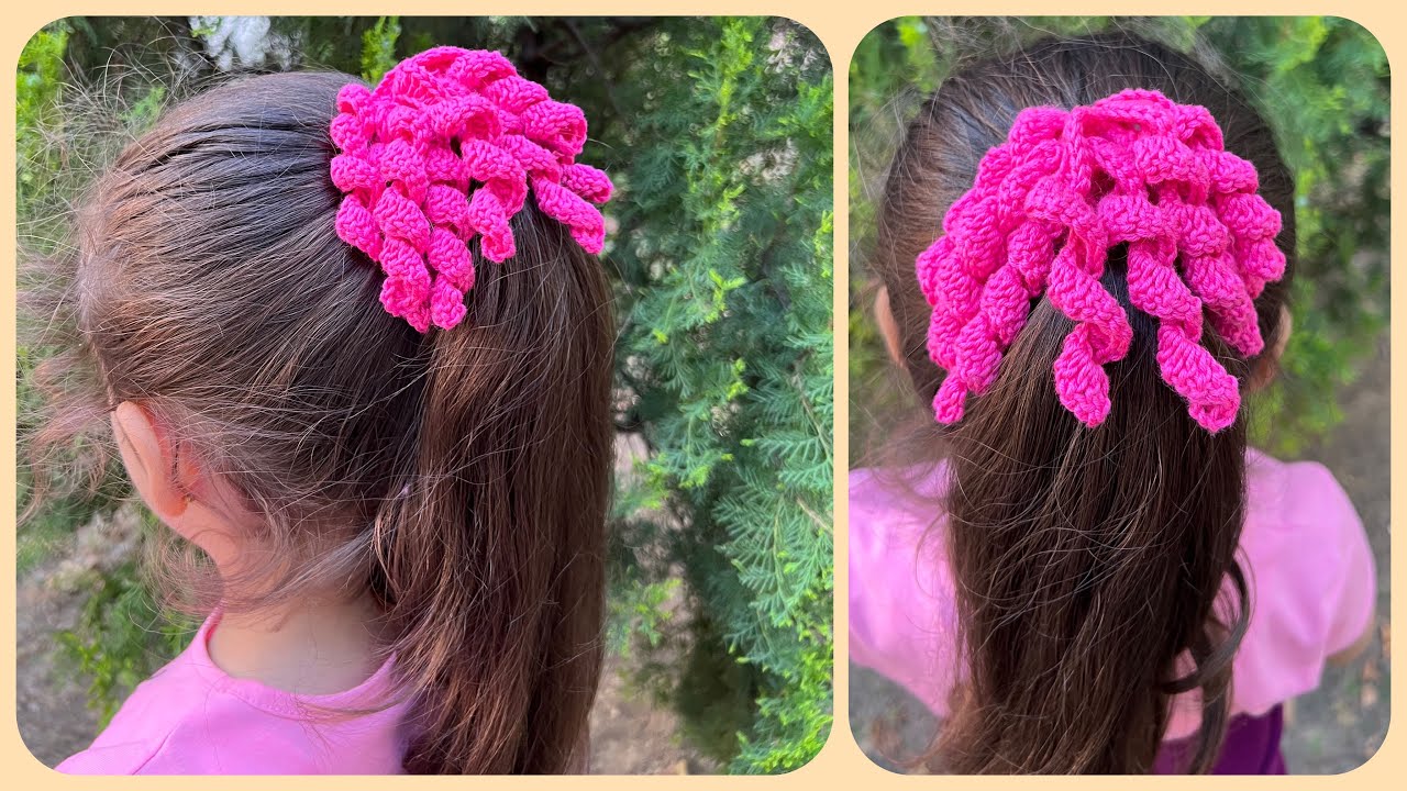 SO EASY EVERYONE CAN DO IT ! CROCHET RUBBER BUCKLE / Crochet Scrunchies ...