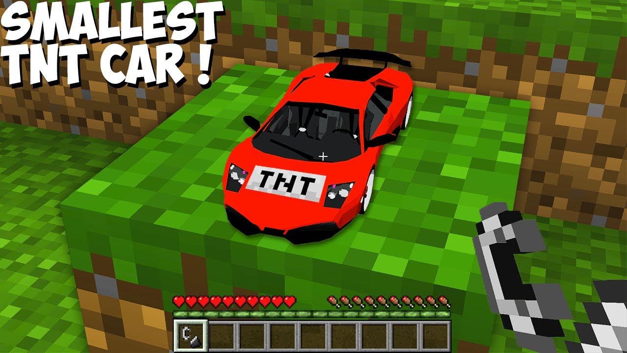 WHAT if LIGHT SMALLEST TNT CAR in ONE BLOCK in MINECRAFT ? LITTLE TNT ...