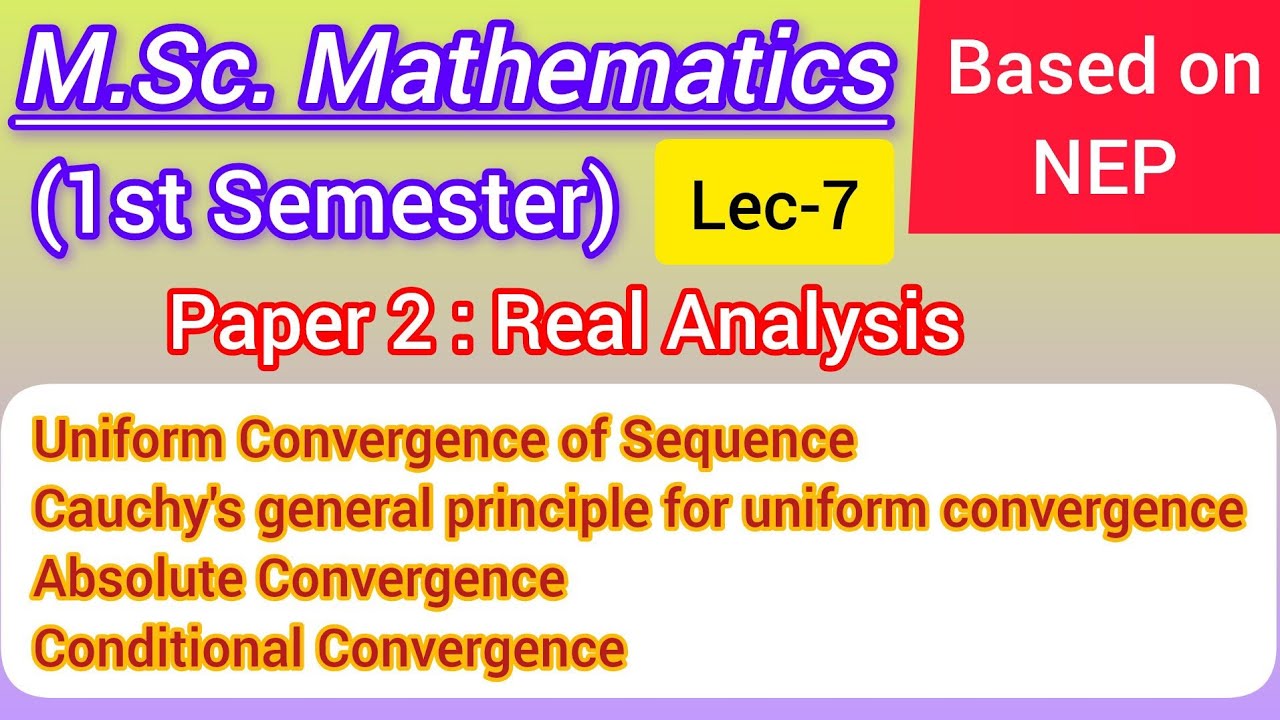Uniform Convergence of Sequence | Cauchy's general principle for ...