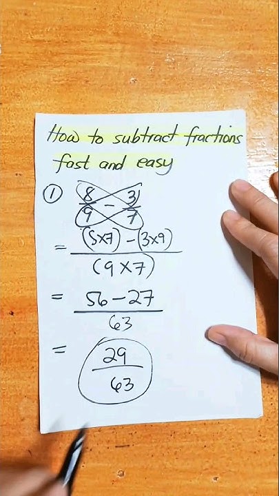 How to Subtract Fractions - FAST & EASY! 🙂 #shorts #fractiontricks # ...