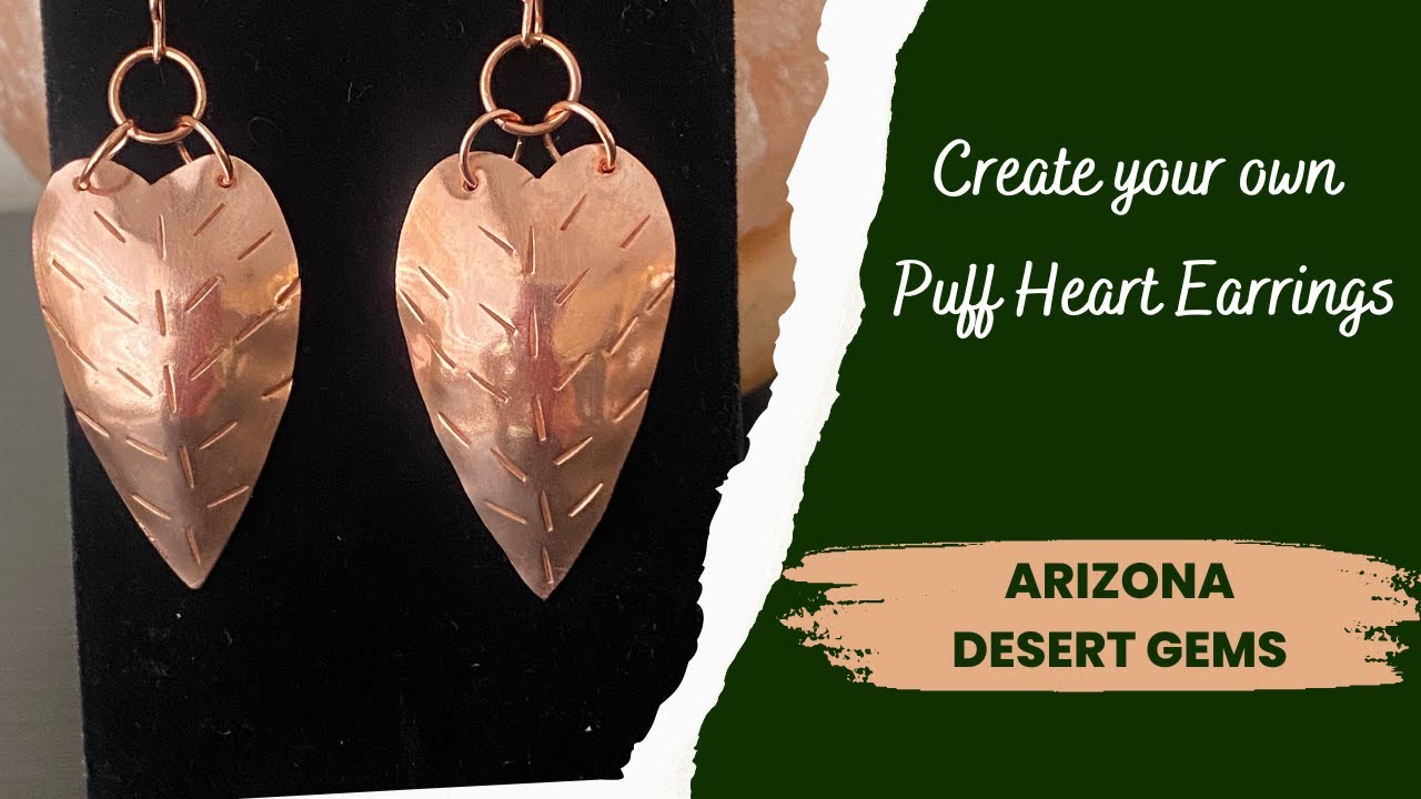 Copper Puff Heart Earring Tutorial for Beginners, #jewelrymaking # ...