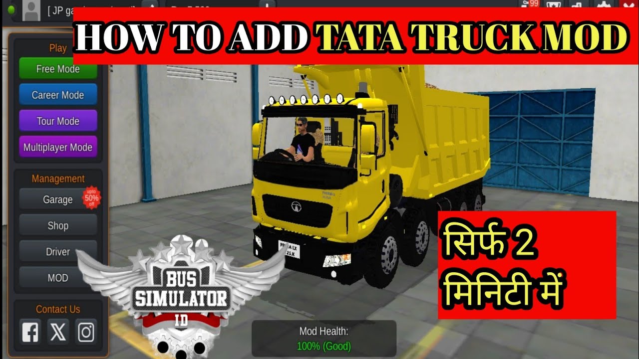 How to add tata truck mod in bus simulator indonesia || Tata Prima mod ...