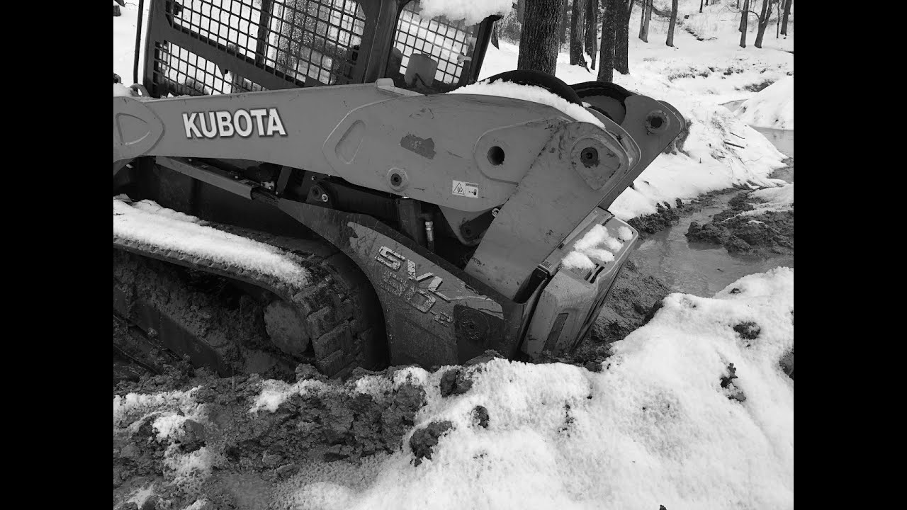 Skid Steer Stuck in Mud, DIY recovery - YouTube