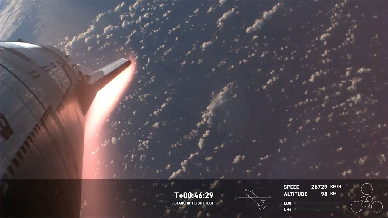 Starship Flight 3 Reentry 16x speed - YouTube