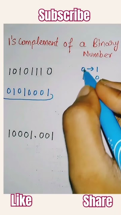 how to find 1's complement of a binary number(hindi) #numbersystem #binarynumber #shorts - YouTube