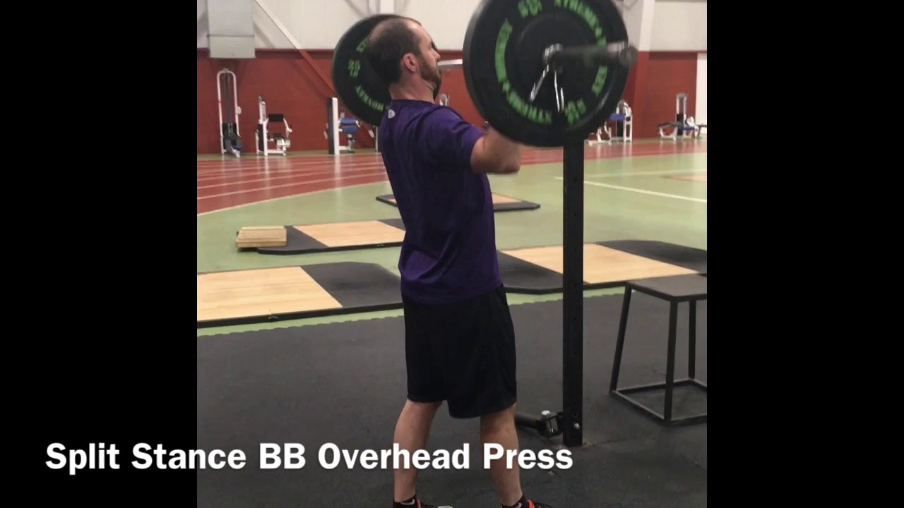 Split Stance BB Overhead Press - YouTube
