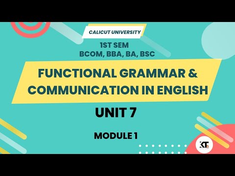Calicut University| 1st sem| Functional Grammar| 7 th unit |Connectives ...