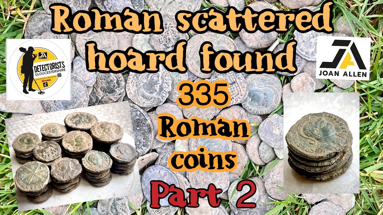 Metal Detecting a Roman Scattered Coin Hoard UK (335 coins found) with ...