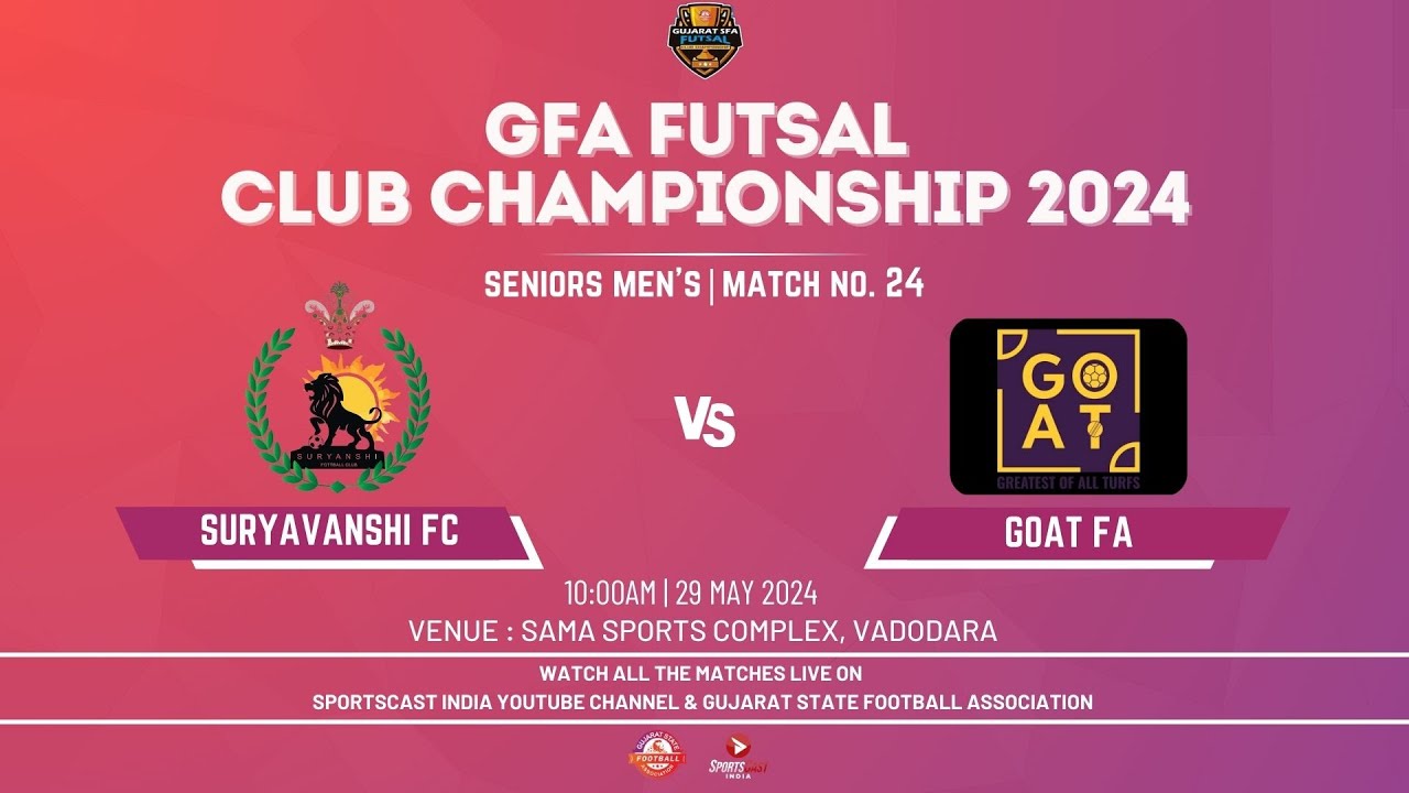 MATCH 24 | SURYAVANSHI FC VS GOAT FA | SENIOR MEN'S | GSFA FUTSAL CLUB ...