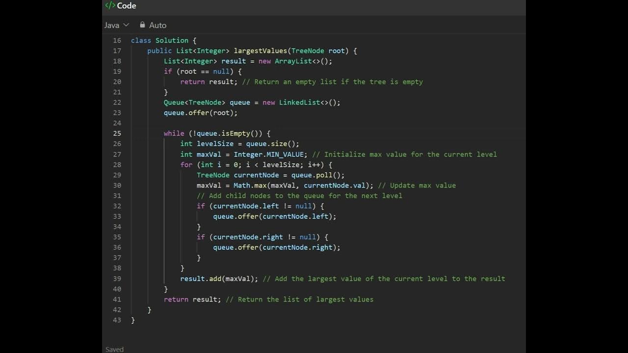 515 Find Largest Value in Each Tree Row - YouTube