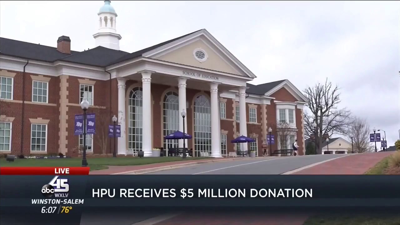 WXLV: Triad Couple Donates $5 Million to HPU - YouTube