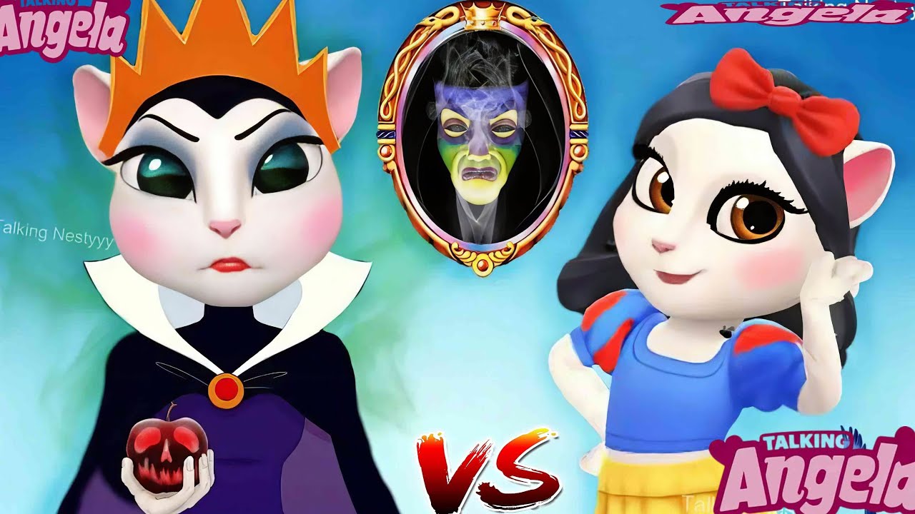 Disney Snow White and Evil Queen ||My talking Angela 2 # ...