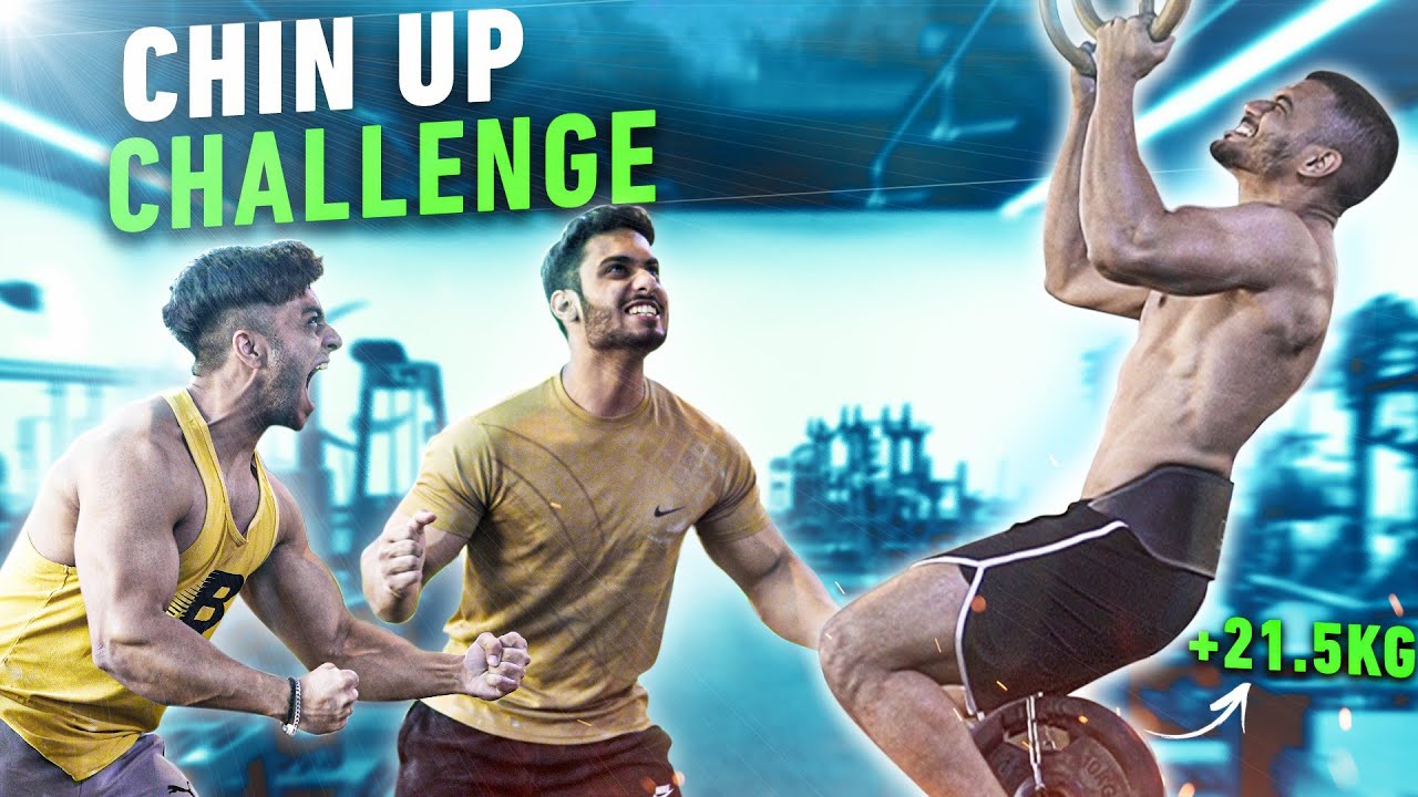 Heavy Chin Up Challenge🔥 w/ @MANNULIFTS @aarushbhola17 - YouTube