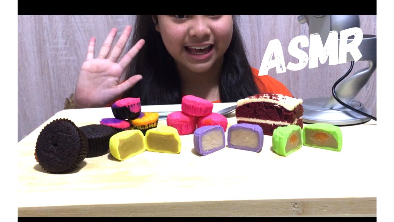 ASMR MOONCAKES|RED VELVET|CUPCAKES - YouTube