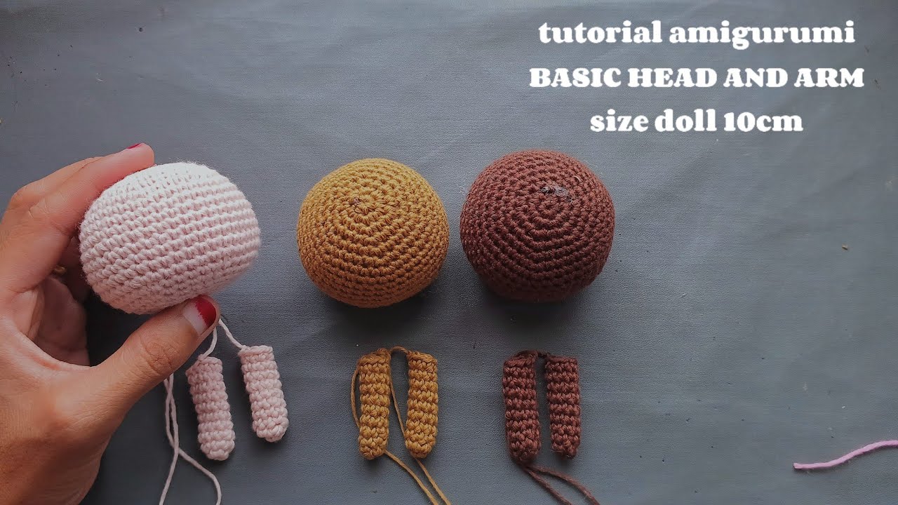 Tutorial head and arm amigurumi / size 10 cm - YouTube