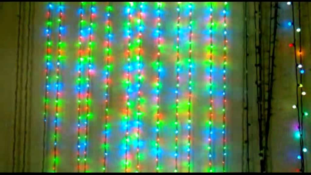 how to make LED waterfall curtain christmas lights decoration strings ...