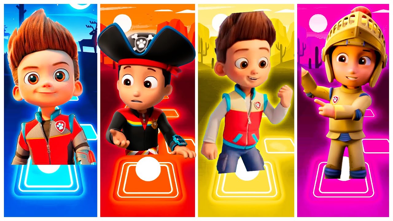Ryder vs Pirate Ryder vs Ryder vs Knight Ryder 🔥 Paw Patrol 🔥 Tiles Hop ...