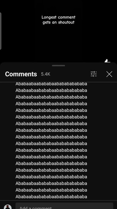 longest comment get shoutout - YouTube