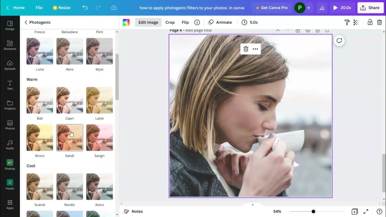 How to add Photogenic effects in Canva, How to apply cool photo effects online using Canva - YouTube