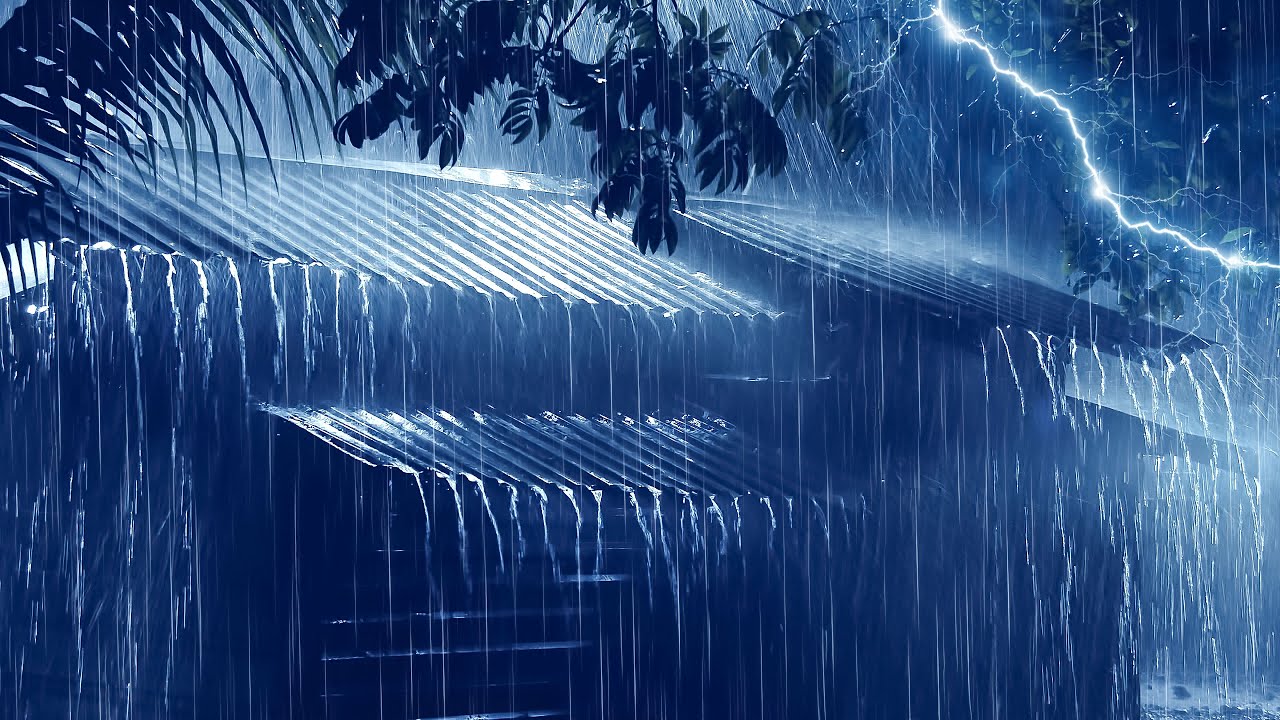 Storm on tin Roof - Rain and Thunder Sounds to Help You Sleep | White ...