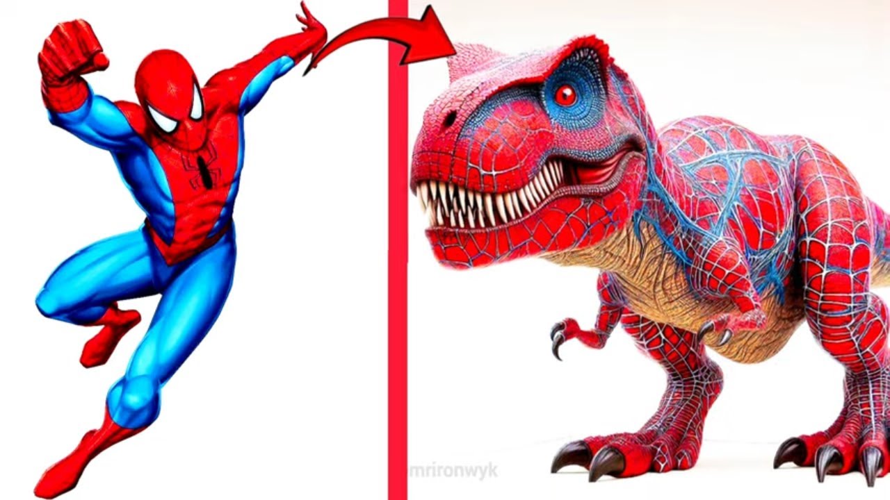 Avengers But T-Rex Version 🔥 Marvel & DC characters transformation ...