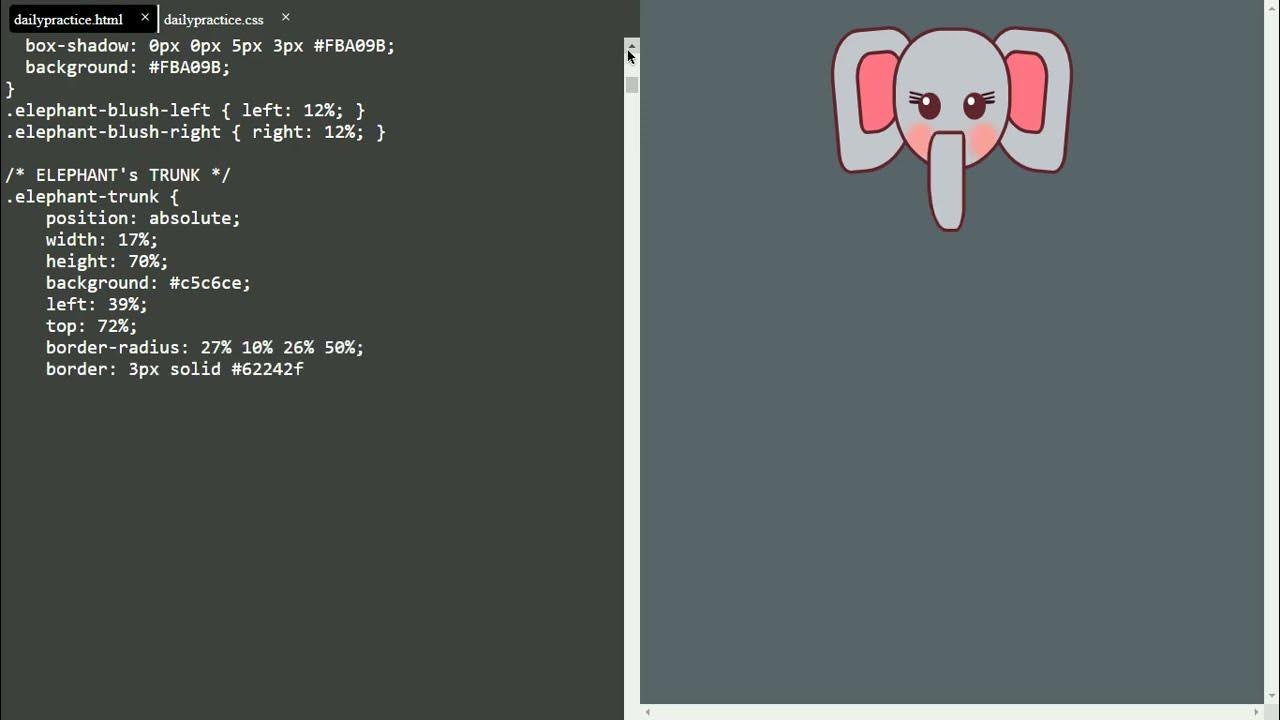 How to create an elephant using HTML and CSS - YouTube