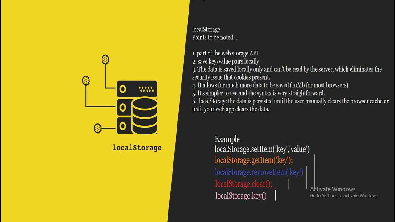 Localstorage Temporary Storage Localstorage Javascript Storage Youtube