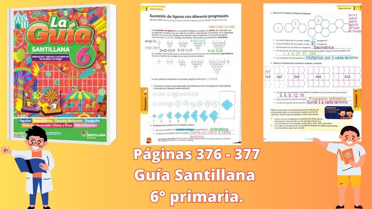 Guía Santillana Sexto Grado Matemáticas Páginas 376 377 Youtube