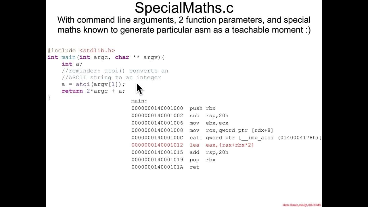 Function Parameters: SpecialMaths.c Intro - Architecture 1001: x86-64 Assembly - YouTube