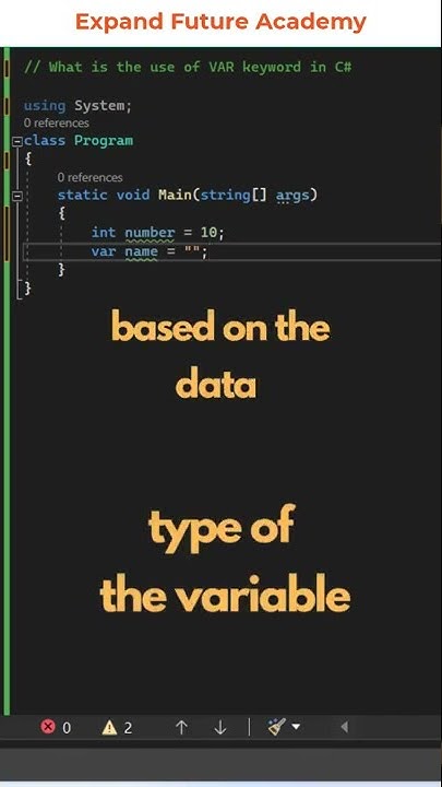 C# Programmers FAQ - 20 - What is the use of Var keyword in C# #ExpandFutureAcademy #shorts ...